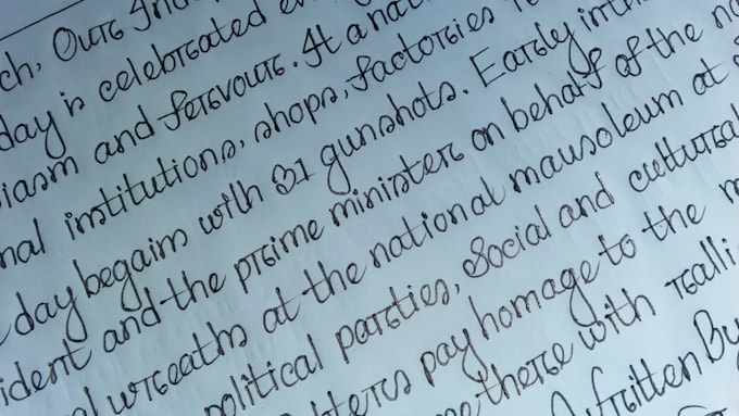 Handwrite the notes that are provided in a graceful and legible ...
