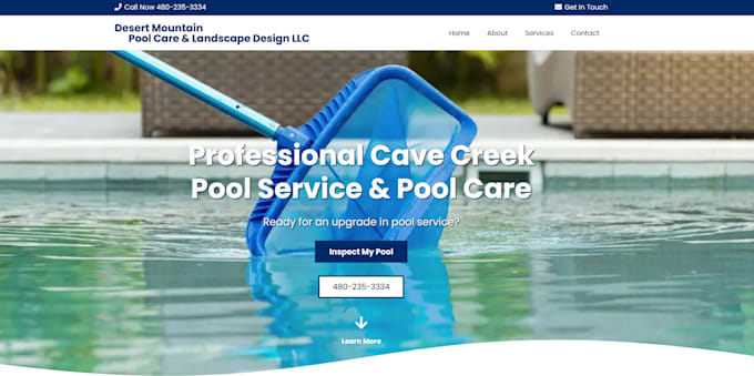 Design a unique swimming pool construction website or landing page by ...