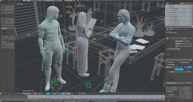 Do advance 3d character rigging for maya, cinema 4d, blender, maximo, unity game by Fatcharac ...