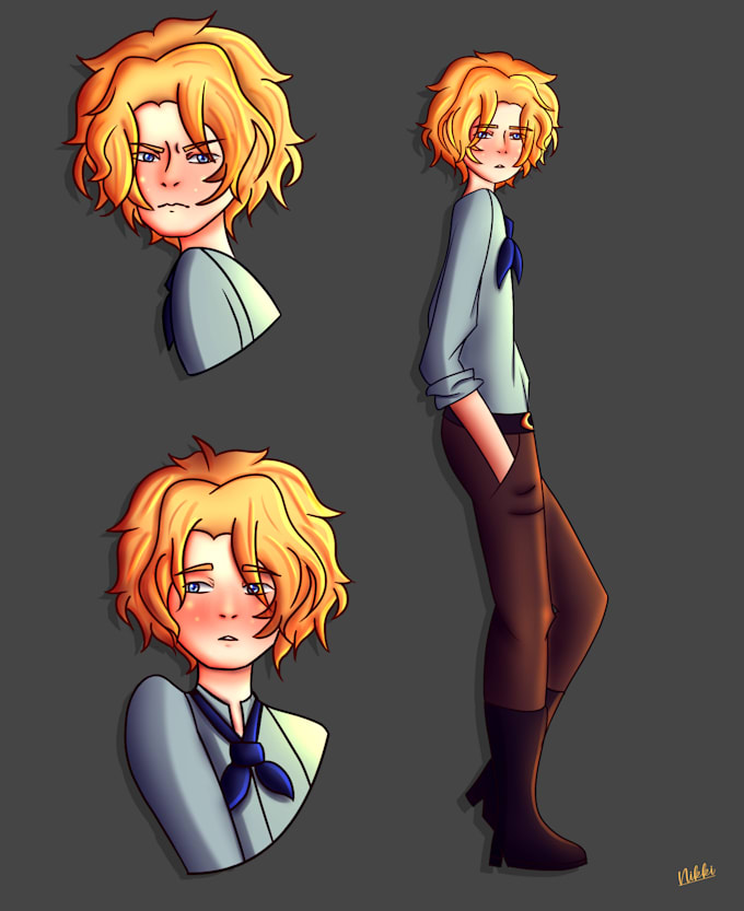 Design your character with reference sheet by Nikki_art_02 | Fiverr