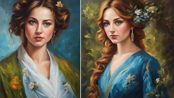 Paint a unique oil painting portrait for you by Jazelton | Fiverr