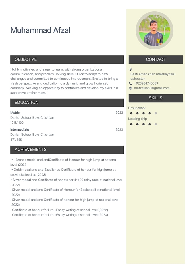 Your successful resume and cv maker by Mafzal883 | Fiverr