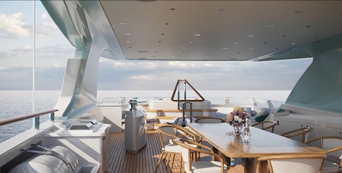 Create 3d yatch model, 3d ship animation, interior design, 3d yatch ...