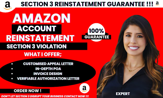 Reinstate amazon suspension, section 3, with appeal letter and plan of action by Tikzoe | Fiverr