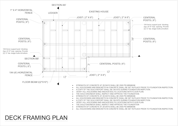Draft city permit architect drawings for house plans, deck, shed, patio ...