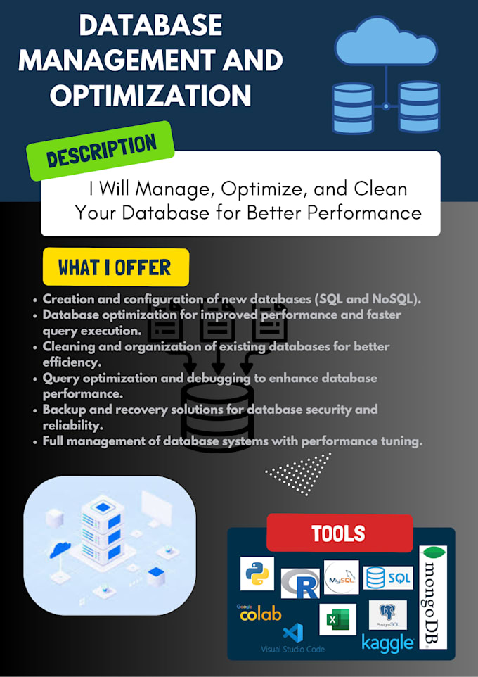 Manage and optimize your database by Mabroukmoubarak | Fiverr