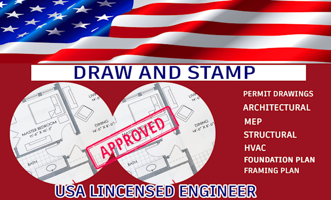 Draw and stamp usa city permit drawings by Craven_arch | Fiverr