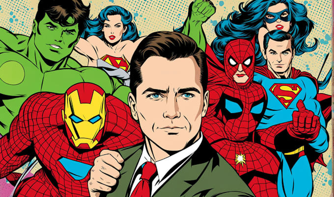 Draw comic superhero pop art portrait by Sarettelean | Fiverr