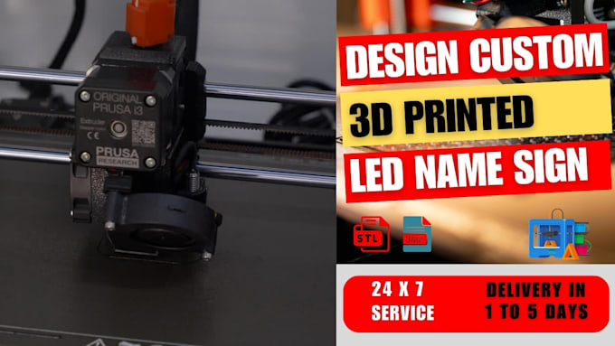 Design custom 3d led name signs ready to print stl files for printing