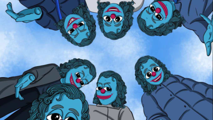 Crypto meme art, twitter banner, cartoon character, solana meme ...