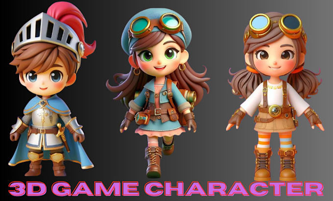 3d 2d cartoon game character modeling animation design chibi nft pixel voxel art by Olamileone ...