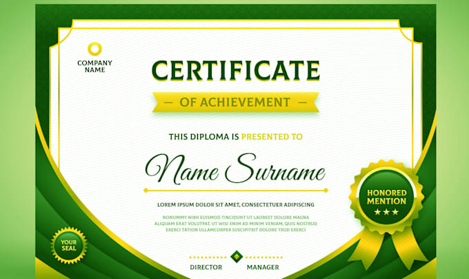 Create professional certificate and custom certificate design by ...