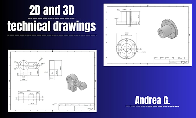 Make 3d and 2d technical drawings by Andrea_grazioli | Fiverr