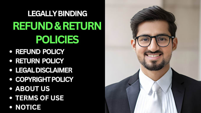 Draft refund and return policies, terms of use by Mudassir154 | Fiverr