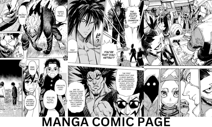 Draw manga comic page, anime manga, manhwa, manga storyboard based on ...