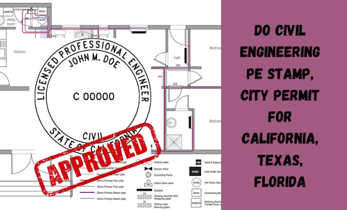 Do structural design pe stamp, city permit for california, texas, new ...