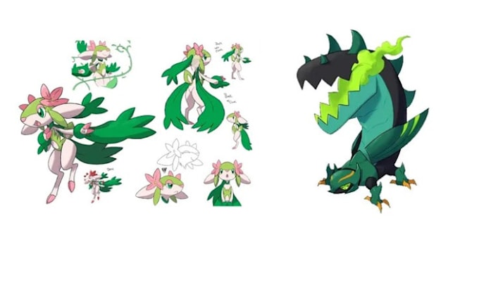 Caricatura de arte de dibujos animados en 2d, pokémon, fakemon, fanart ...