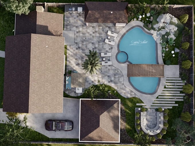 Create your garden, courtyard, backyard, swimming pool and 2d landscape ...