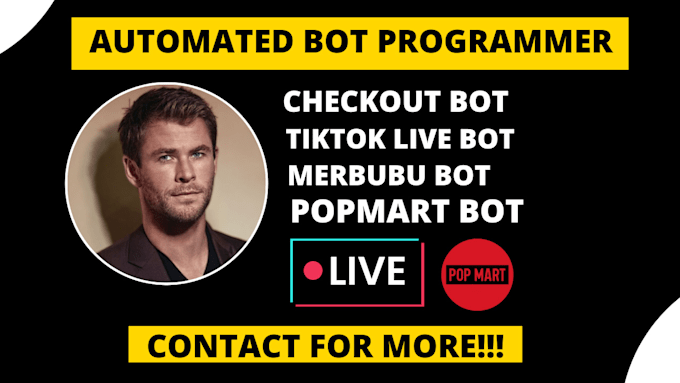 Build automated tiktok live checkout bot, popmart shop buying bot, purchase bot by Riyyad_ | Fiverr