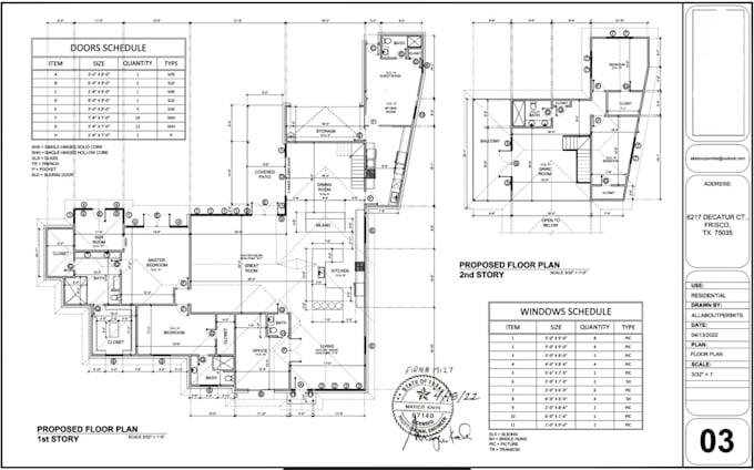 Architectural floor plan, blueprint drawings for city permit by ...