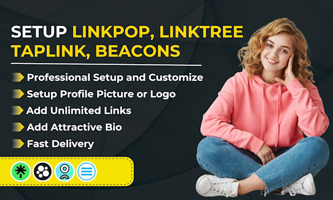 Setup linktree linkpop, taplink, beacons bio link landing page by Abu_shaleh | Fiverr