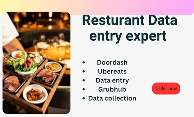 Do ubereats, doordash and grubhub restaurant menu data entry by Dammy023 | Fiverr
