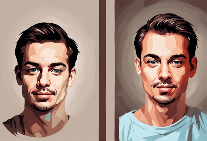 Draw simple vector portraits, vector line art portraits of your photo ...
