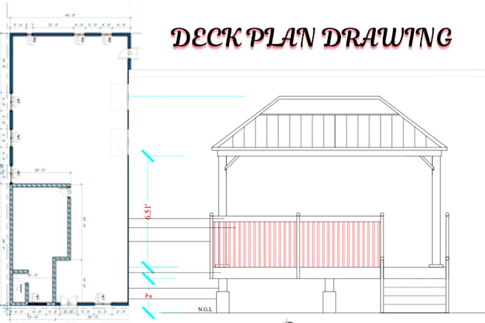 Create 2d, 3d city permit drawing for deck plan, patio, porches, shed ...
