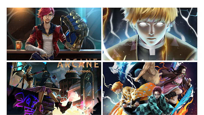 Draw a fully rendered splash art and illustrations by Latteminz | Fiverr