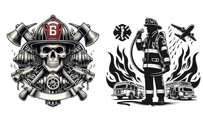 Design custom t shirt firefighter logo by Hoarnit | Fiverr