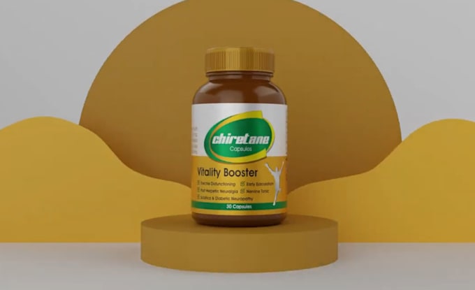 Do 3d supplement animation, 3d bottle rendering, cgi supplement bottle ...