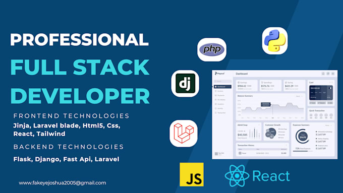 Fullstack developer with django, laravel and fast api api in flutter by ...