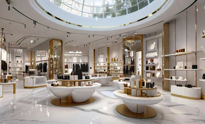 3d cgi interior, exterior retail store, 3d shop, 3d supermarket with ...