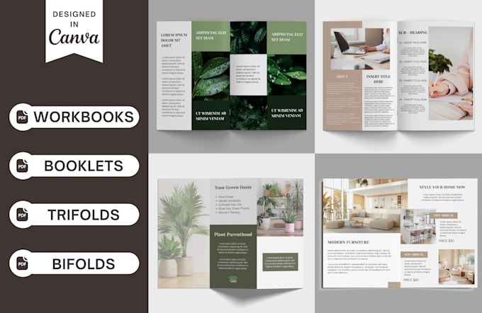 Design custom trifolds, bifolds, workbooks, product booklets, brochures in canva by Wimi_designs ...