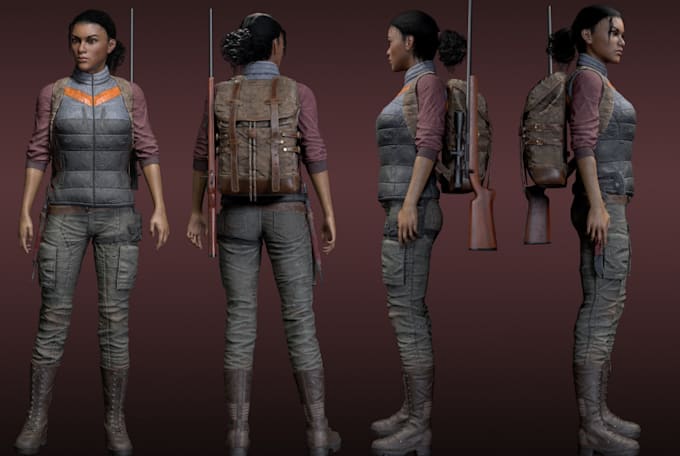 Create genesis 8 dayz game characters with clean topology and glb ...