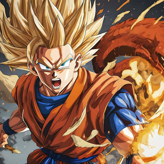 Create a stylized dragon ball style illustration for you by Channon ...