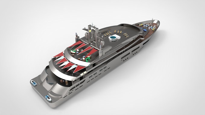 Build 3d ship model 3d ship animation 3d yacht model 3d boat design ...