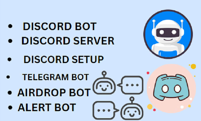 Build discord bot, discord server, discord setup, telegram bot, python ... Build discord bot, discord server, discord setup, telegram bot, python ...