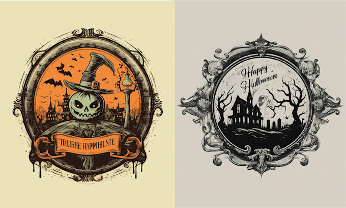 Do custom vintage halloween horror logo by Godfrert | Fiverr