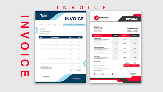 Create professional invoice template, order form and quotation design ...