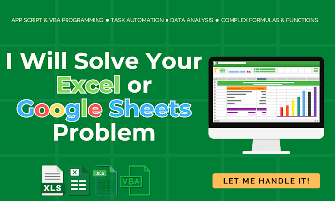 Master your excel and google sheets challenges by Kleboo | Fiverr