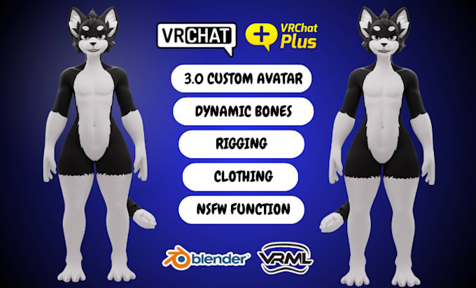 Do Custom Vrchat Avatar Vtuber Model Nsfw 3d Model Vr Character Vseeface By Lubriany Fiverr