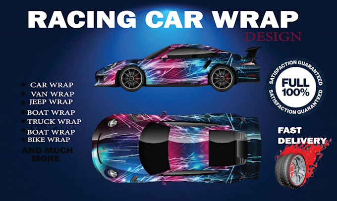 Design racing car wrap, custom racing wrap, sports car wrap, race car ...