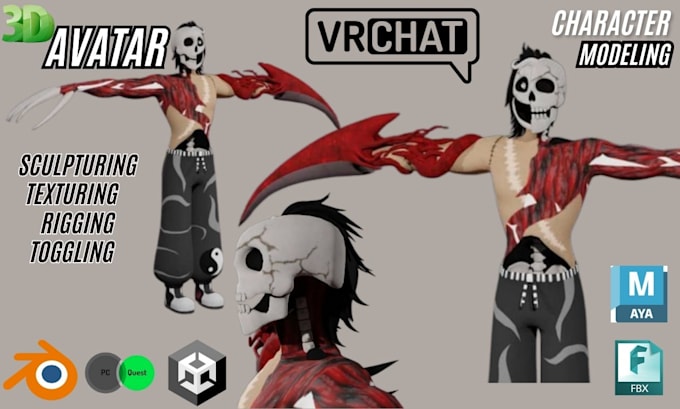 Create custom vrchat avatar 3d model furry avatar for vrc by Egadhub ...