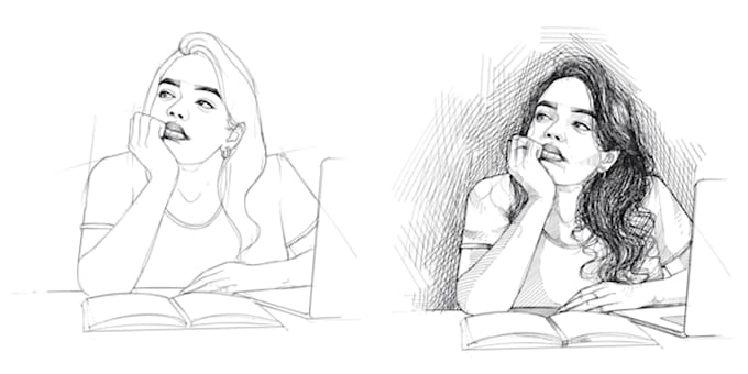 Draw rough pencil sketch by Dloveartworld | Fiverr