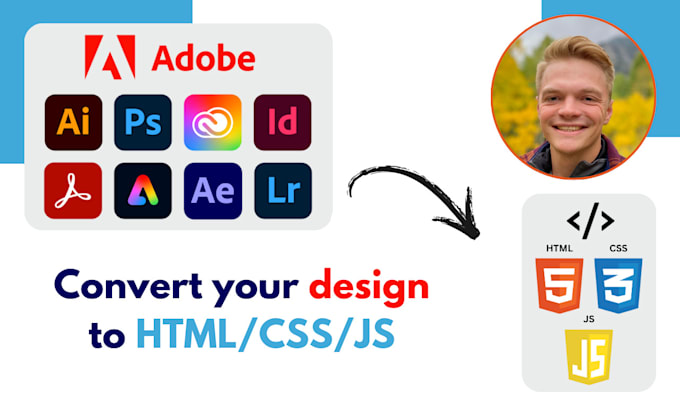 Convert your psd, pdf, xd, figma file into html css js by Mitchbaum | Fiverr