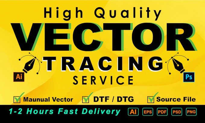 Do manual vector tracing from any font vector, remake, redraw, dtg ...