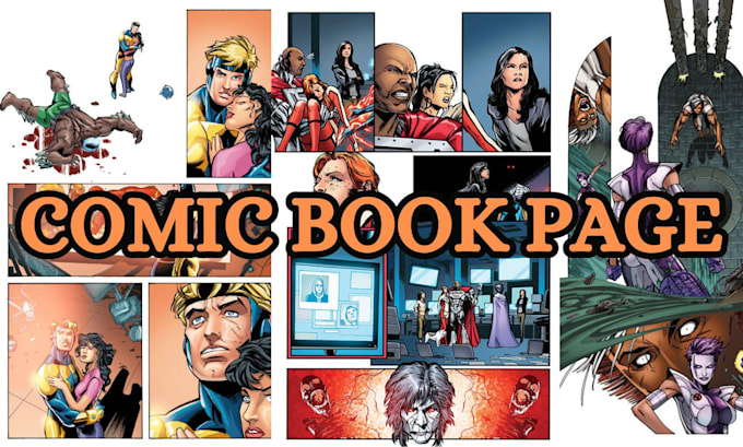 Draw comic book page graphic novel illustration comic art manga page ...