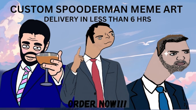 Draw funny custom meme, tremp, jeo boden, spooderman memecoin art ...