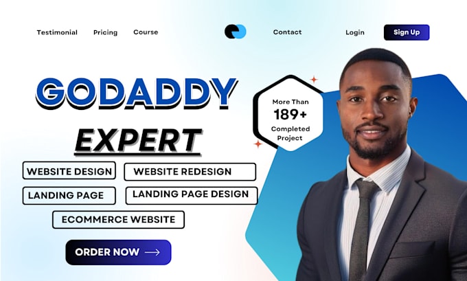 Godaddy website design, godaddy website redesign godaddy ecommerce, landing page by Jonathan ...